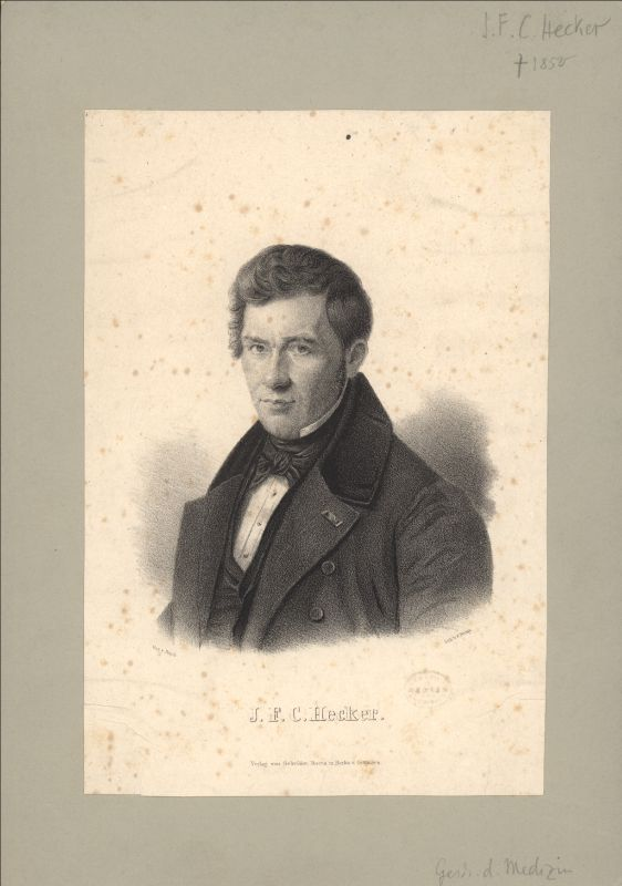 Lithographie, Porträt, Justus F.C. Hecker